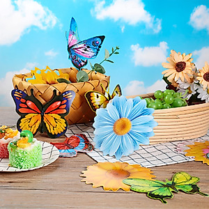 40 Pieces Sunflower Cutouts Butterfly Cutouts Classroom 3D Bulletin Board Decoration Gerbera Daisy Cutouts for School Early Childhood Teacher Student School Wall Birthday Party Decoration