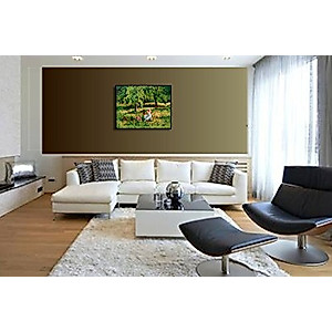 Springtime, Figure Painting of a Woman in Flower Field with Dog by Yary Dluhos