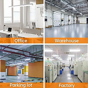 4FT Linkable 60W LED Shop Lights Warm White 3000K 4000K 6000K 6000LM for Garages Shop, Linear Work Light Fixture Hanging or FlushMount with Plug, ETL 2 Pack