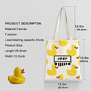 You've Been Ducked, Duck Duck Tote Bag, Purse For Duck Lovers, Yellow Duck Carrying Sack, Rubber Ducks Bag, Ducking Tote Bags, Natural Canvas Tote Bag - Reusable Shopping Bag