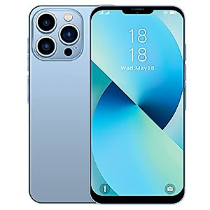 QIMHAI 6.7Inch ip14pro Unlocked Cell Phone Android Phones 2GB RAM+16GB ROM Full Screen Straight Talk Phone Dual Sim Boost Mobile Phones Smart Phones Unlocked New for Android10.0 (Blue)