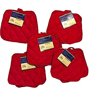 Cotton Pot Holders for Home Store, Set of 2 Total 10 Count. (Red)