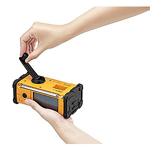 Sangean MMR-88 AM/FM/Weather+Alert Emergency Radio. Solar/Hand Crank/USB/Flashlight, Siren, Smartphone Charger yellow