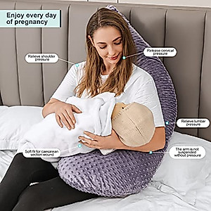 Treeking-Pregnancy Pillow,Soft and Comfortable Pregnancy Pillows for Sleeping for Side Sleeping Body Pillow, Durable and Stretchy Maternity Pillow Suitable for Head, Neck and Abdominal Support