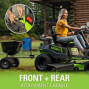 Greenworks PRO 80V 42” Electric Lawn Tractor, Riding Lawn Mower with (6) 4.0Ah Batteries and (3) Dual Port Turbo Chargers Included