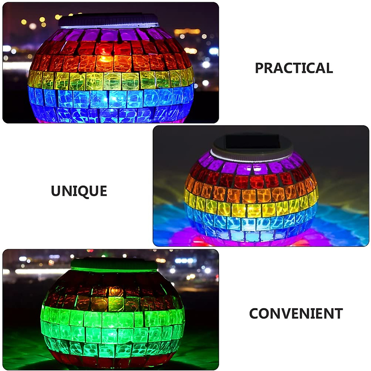 1pc Mosaic Lawn Light Solar Ground Lights Outdoor Decoration Lamp Yard Lawn Light Mosaic Outdoor Solar Lights Decorative Light Pathway Light Solar Panels Led Decorate