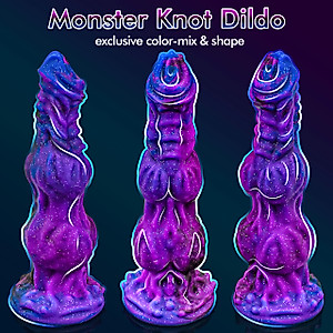 9.6" Monster Dildo Fantasy Horse Dildo with 2 Big Knots, Huge Dildo Thick Anal Dildo with Strong Suction Cup, Dragon Dildo Dog Knot Dildo for Women Sex, Anal Toys for Men Gay, Adult Toys for Women Men