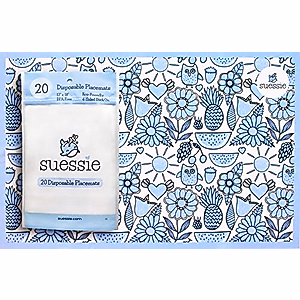Suessie Disposable Placemats for Baby, Happy Owls (60 Count)