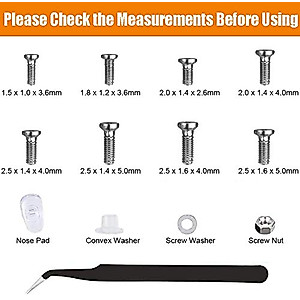 Eyeglasses Repair Kit, 1100PCS Eyeglass Screws and 6 Pcs Precision Screwdriver Set and Tweezers for Glasses, Sunglass, Jewelry, Spectacles and Watche