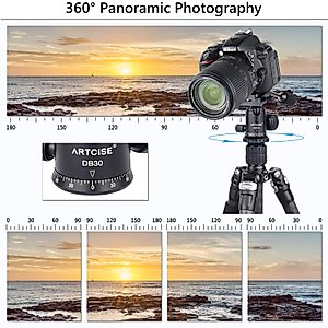 Ball Head with Handle All Metal CNC Panoramic Tripod Ball Head Camera Mount Ball Head with Two Quick Release Plates for Tripod, DSLR, Camcorder, Telescope，Max Load 22lbs/10kg（Black）
