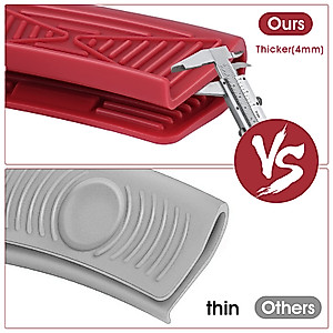 2 Pairs Silicone Pot Handle Covers, Heat Resistant Cast Iron Handle Cover Silicone Assist Hot Handle Holder Sleeves for Cast Iron Pans Woks Griddles Skillets