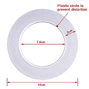 SIQUK 4 Rolls Double Sided Tape Strong Adhesive Sewing Tape with 1pc Mini Scissor for Craft Class Office, 39.4 Yards Each Roll (Width: 6mm/ 9mm/ 12mm/ 15mm)