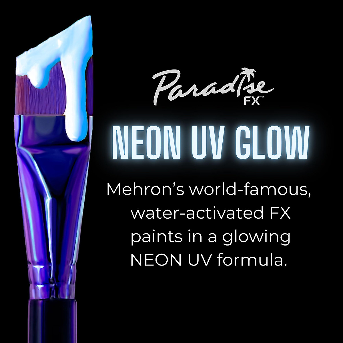 Mehron Paradise FX Neon UV Glow Colors | Professional Water Activated Black Light Reactive Paint | Raves, Costumes, Halloween, & Cosplay FX | Refill .25 oz (7 g) (Dark Matter – Neon Clear/Blue UV)