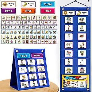 Torlam Visual Schedule for Kids Chore Chart, Morning Bedtime Routine Chart for Toddlers, Responsibility Daily Schedule Board Communication Cards Autism Learning Materials for Home School, 86 Cards