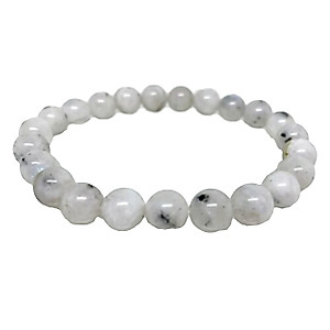 Bracelet Rainbow Moonstone Stone of Intuition Beaded Bracelet Jewelry Bracelets BY SRIGEMCREATION (8 MM)