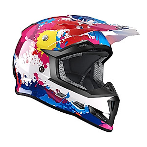 GLX GX623 DOT Kids Youth ATV Off-Road Dirt Bike Motocross MX Motorcycle Full Face Helmet Combo Gloves Goggles for Boys & Girls (Graffiti, X-Large)