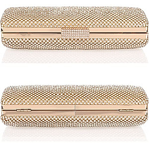 Venoline Women’s Crystal Evening Handbags Rhinestones Ladies Clutch Sparkling Purse Bags Gold