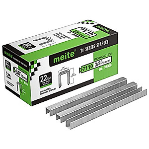 meite 22G71S38 22 Gauge 71 Series 3/8" Crown Wide 3/8" Leg Length Galvanized Staples for Upholstery Stapler 10,020 PCS/Box (1 Box)