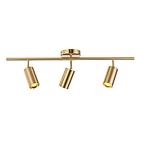 KCO Lighting Modern Brass Gold Track Lighting 3-Lights Modern Kitchen Track Lighting Fixtures Indoor Flush Mount Ceiling Spotlights Dimmable LED Ceiling Spot Light (3-Light)