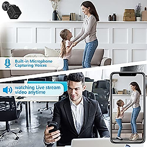 Mini Spy Hidden Camera, WiFi Wireless Hidden Camera with Live Feed, 1080P HD Nanny Cam with Phone App, Hidden Camera Night Vision Surveillance Camera for Home Indoor Outdoor