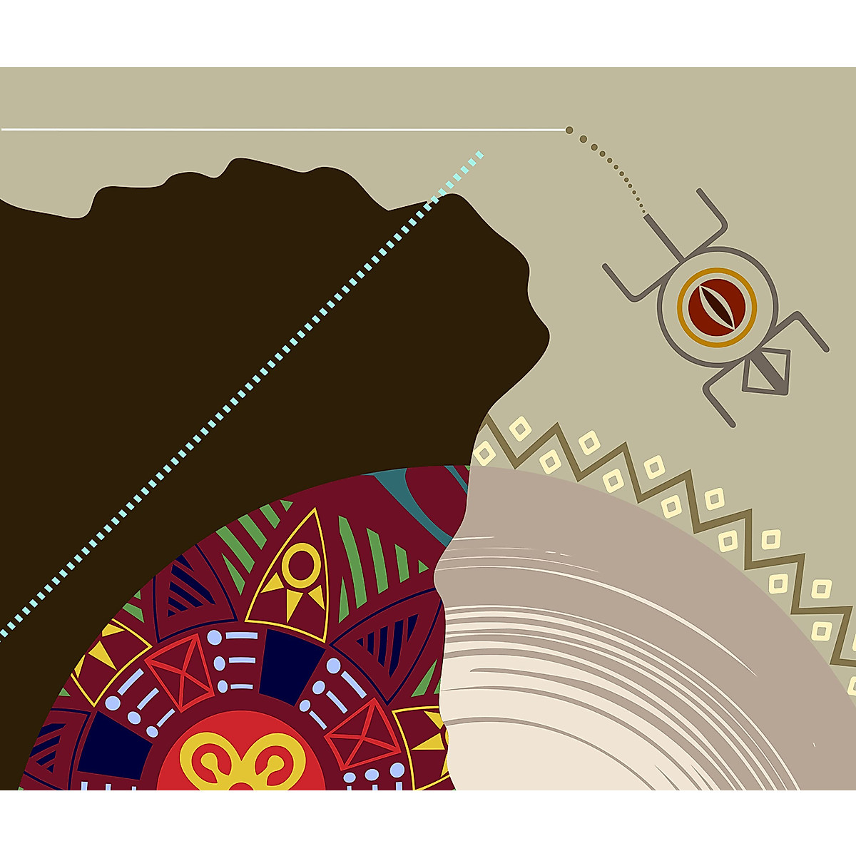 Congo Map Poster Art DRC Central African Decor Design Unframed