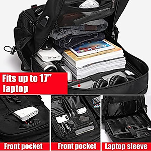 XINCADA Travel Laptop Backpack for Men Extra Large Backpacks with Shoe Compartment Business Carry on Backpack Hiking Daypack, Large (Black)