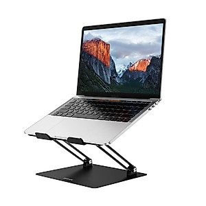 BESIGN LS10 Aluminum Laptop Stand, Ergonomic Adjustable Notebook Stand, Riser Holder Computer Stand Compatible with Air, Pro, Dell, HP, Lenovo More 10-14" Laptops, Black