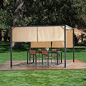 Christopher Knight Home Wendy Outdoor Steel Framed 10' Gazebo, Beige/Black