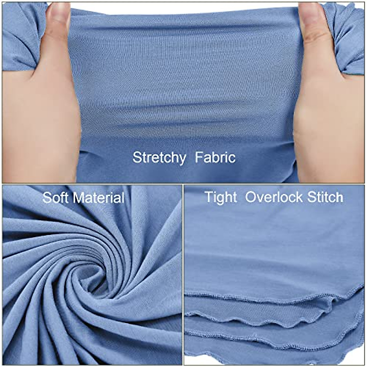 JaGely 2 Pack Baby Newborn Swaddle Blanket and Hat Set Large Stretchy Blankets with Soft Receiving for Boy Girl Essentials, Blue, Army Green, Hat: approx. 38 cm/ 15 inches in circumference