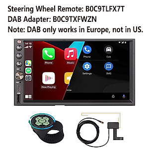 Double din Car Stereo Compatible with Wireless Carplay/Android Auto IPS Touchscreen Car Stereo with Bluetooth/Mirror Link/Hands-Free Calling/FM/AM/EQ
