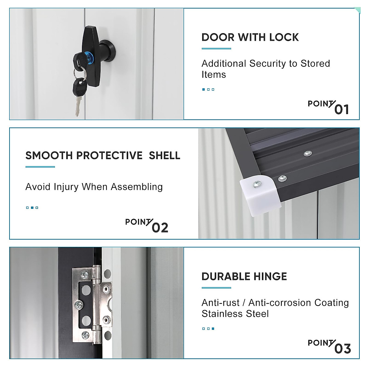 Verano Garden 10x8 FT Outdoor Storage Shed, Galvanized Steel Metal Garden Shed, Double Door W/Lock, Outdoor Storage Tool House for Backyard, Patio, Lawn