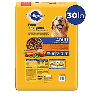 Pedigree Complete Nutrition Adult Dry Dog Food Roasted Chicken, Rice & Vegetable Flavor Dog Kibble, 30 lb. Bag