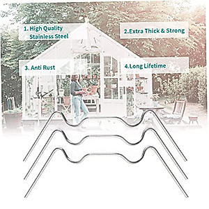Greenhouse W Wire Clips Stainless Steel Greenhouse Glass Pane Nails Glass Fixing Clips,Greenhouse Fixing Clip Accessories Silver 75pcs.