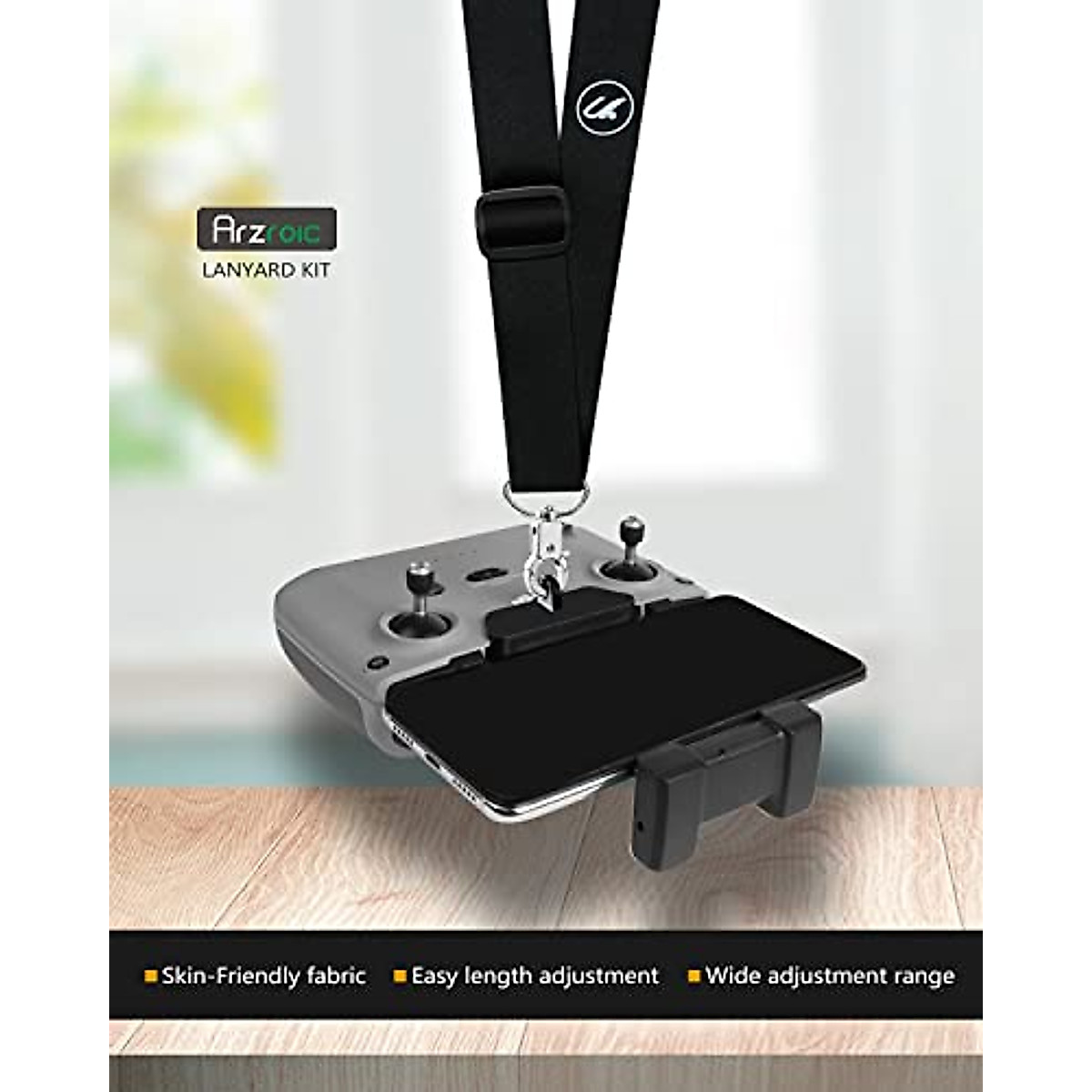 Arzroic Skin-Friendly Lanyard Neck Strap with Clip/Mount for DJI Mini 2/Mini 2 SE/Air 2S/Mavic 3/FPV/Mavic Air 2 Accessories DJI RC-N1 Remote Controller Strap Lanyard