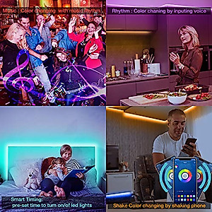 DAYBETTER Smart RGB Led Strip Lights, 50ft Led Lights for Bedroom with App Control, Multicolor Changing Led Light Strips Sync to Music Apply for Room, Kitchen, Suitable for Halloween, Christmas