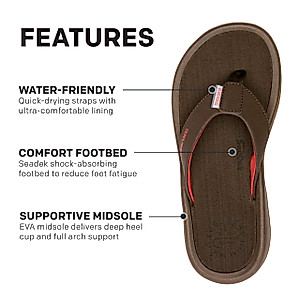 Grundéns Women's Deck-Mate 3-point Sandal, Dark Brown, 9