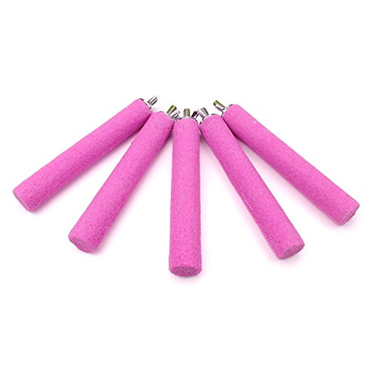 Alfie Pet - Fifer Sand Covered Perch 5-Piece Set for Birds - Color: Pink, Size: Large