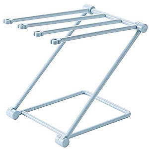 Tikkii Collapsible Dishcloth Drying Rack Kitchen Rags Towel Storage Stand (Blue)