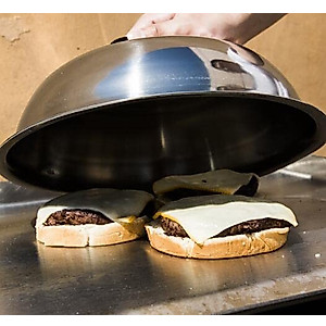 ZBXFCSH Griddle Accessories 12 Inch Round Stainless Steel Basting Griddle Cover - Cheese Melting Dome and Steaming Cover, Best for Use in Flat Top Griddle Grill Cooking Indoor or Outdoor