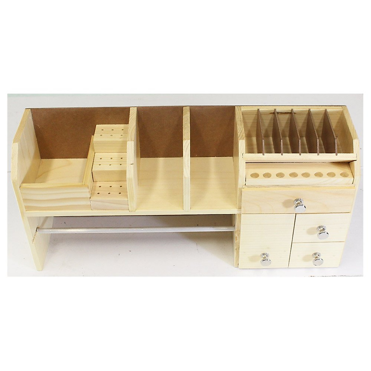 ToolUSA Wood Jeweler's Workbench Organizer | 18" x 8.5" x 4.5" with Specialized Compartments | Professional Quality for Watchmakers & Craftsmen