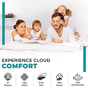 Feather & Stitch Softest 100% Cotton Sheets, 4 Pc Set, 300 Thread Count Percale Weave Bedding, 16" Deep Pocket, Cooling Sheets, Breathable Bed Set (Full, Sheet Sets, Floral)