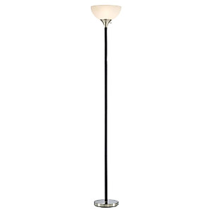 Adesso 7007-01 Gander Floor Lamp, 71 in., 150 W Incandescent/equiv. CFL, Black Foam, 1 Floor Lamp