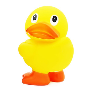 The Dreidel Company Jumbo Rubber Duck Toy with Flippers, Squeeze to Squeak N' Quack, Giant Rubber Duckies for Kids, Bath, Baby Shower, Birthday, Pool Activity,6.5" Tall (2-Pack Assorted)