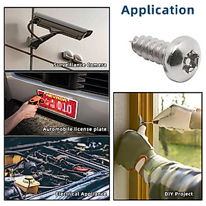 #8 x 1/2" Stainless Steel Button Head Torx Sheet Metal Screws Security Silver Screws Anti-Theft Tamper Proof with Bit T20 50 PCS