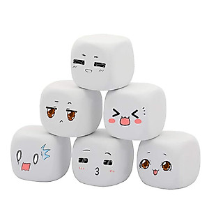 Qidiwin White EVA Foam Dices for Kids Graffiti-Building Blocks,Creative Painting, Party Supplies, 1.96 inchs, 12PCS
