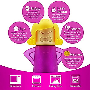 Abnaok Microwave Cleaner Angry Mom with Fridge Odor Absorber Cool Mom(2pcs)