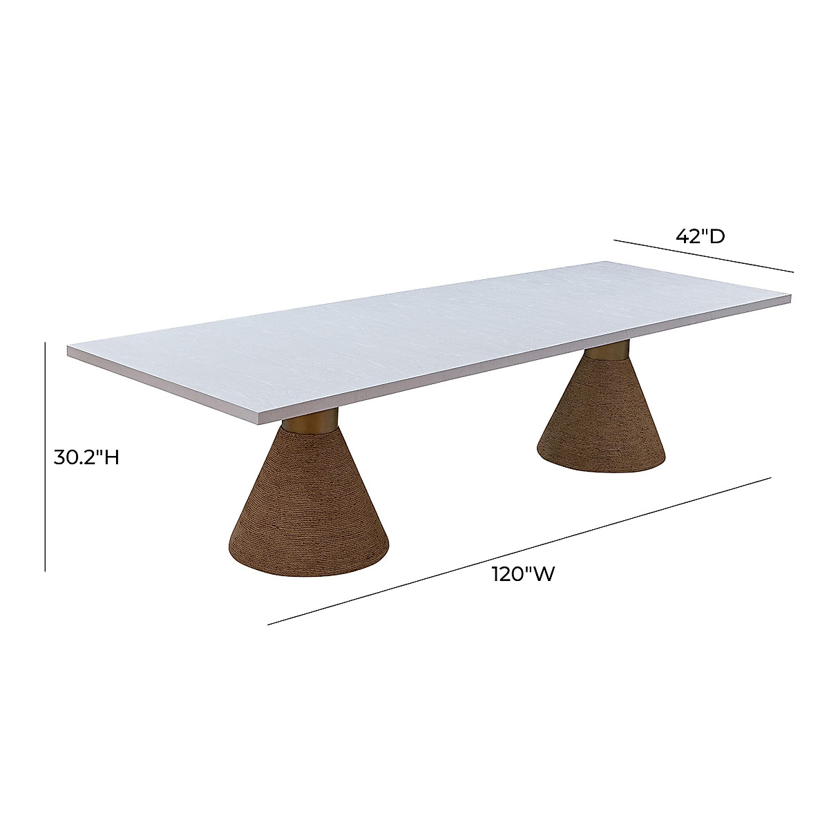 TOV Furniture Rishi Natural Rope Rectangular Table
