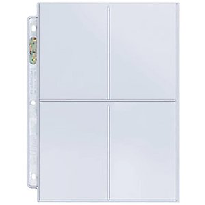 Ultra Pro 25 (Twenty Five Pages) 4-Pocket Coupon Pages (3.5 X 5 inches, top load pockets)