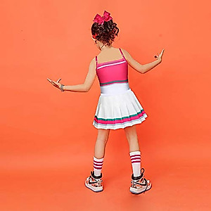 Econbitiry Zombies Cheerleader Costumes for Girls Toddler Cheerleading Outfit Halloween Dress for Party Birthday Rose
