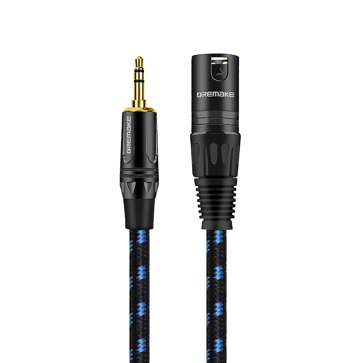 DREMAKE 3.5mm to XLR Microphone Cable 1FT, 1/8 Inch (3.5mm) Male to XLR Male Unbalanced Cable, XLR to 3.5mm Stereo Audio Cable Compatible for Mobile Phone, Active Speakers, Stage, Studio Audio Console